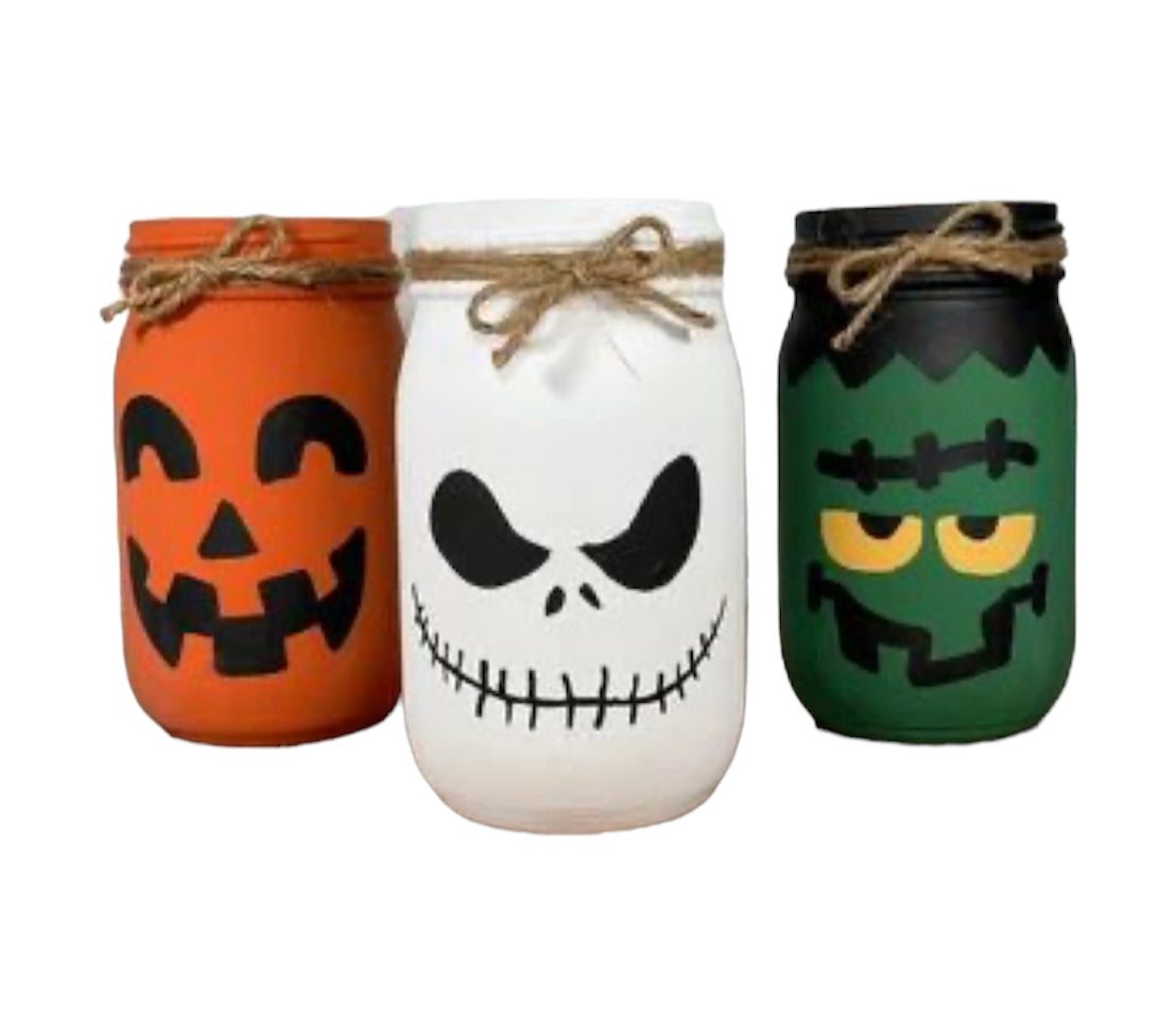 Halloween glass jars - Character Jars — ItsHerWay.com
